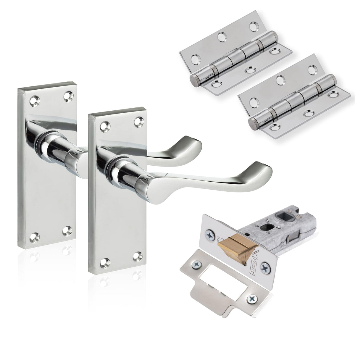 XFORT Victorian Scroll Lever Latch Door Pack, Complete Set with ...